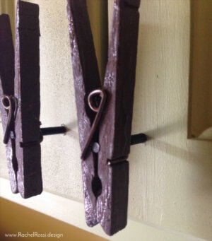 DIY Clothespin Cabinet Pulls | Rachel Rossi
